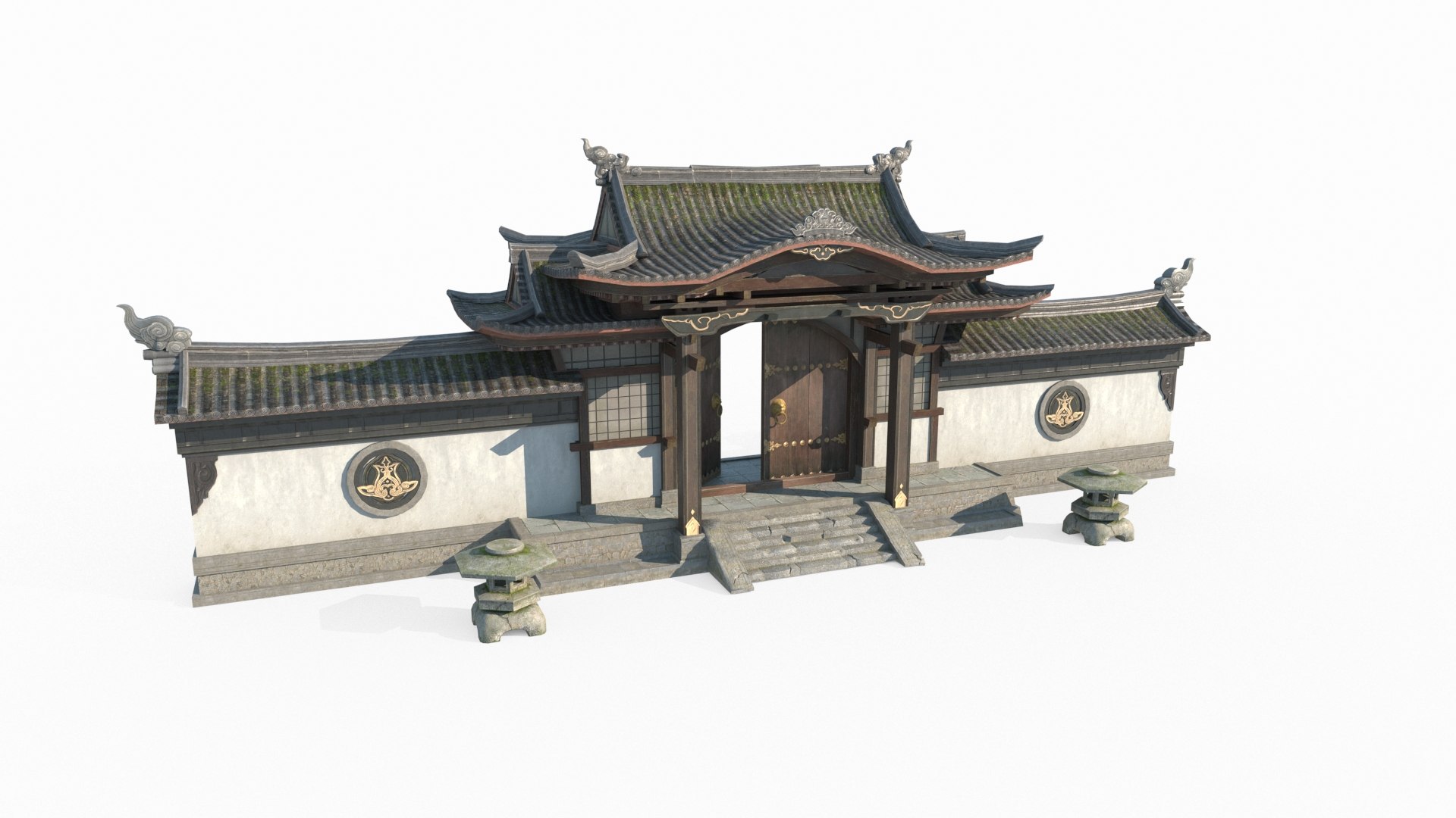 Gate Of Ancient Asian Architecture Model - TurboSquid 2057836