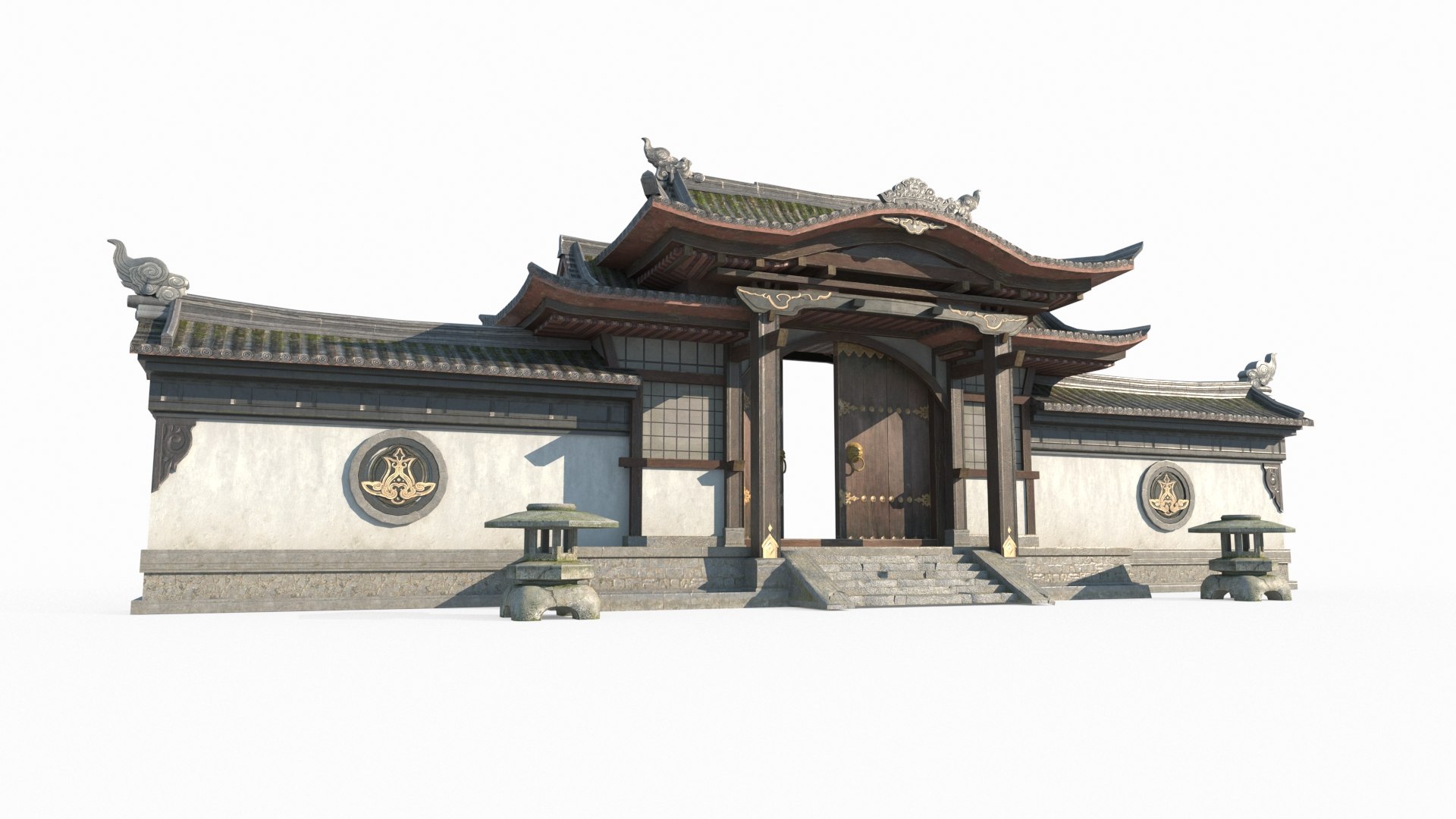 Gate Of Ancient Asian Architecture Model - TurboSquid 2057836