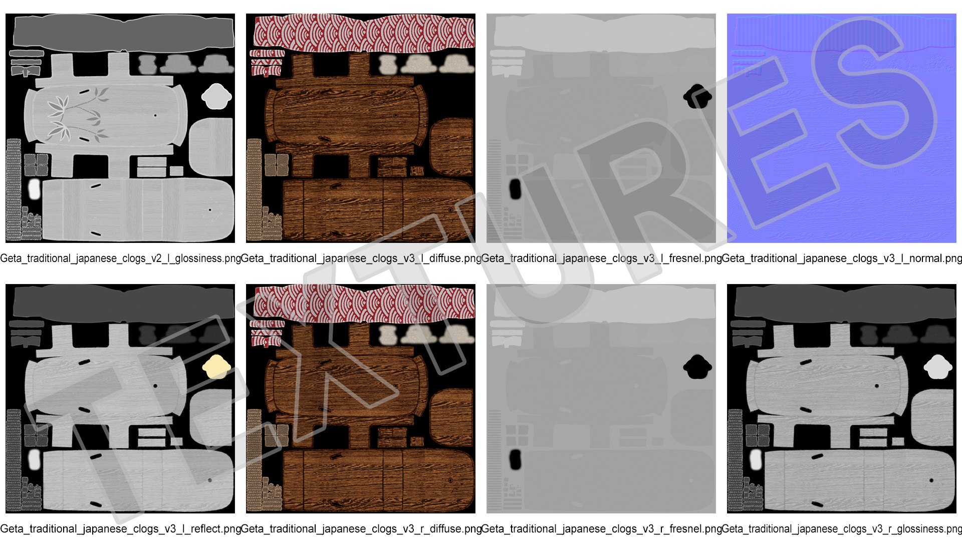 Dark Geta Traditional Japanese Clogs 3D Model - TurboSquid 2045408