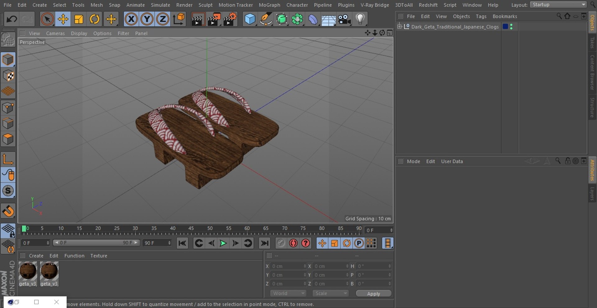 Dark Geta Traditional Japanese Clogs 3D Model - TurboSquid 2045408
