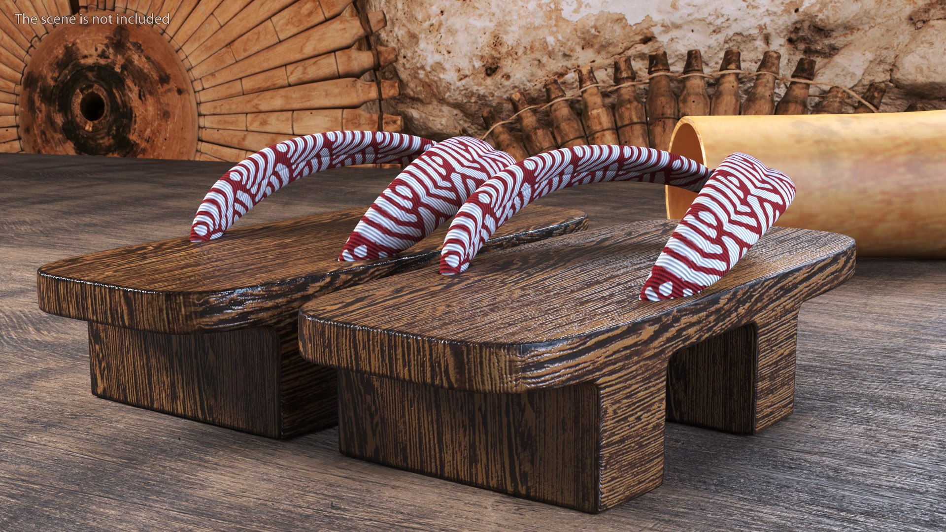 Dark Geta Traditional Japanese Clogs 3D Model - TurboSquid 2045408