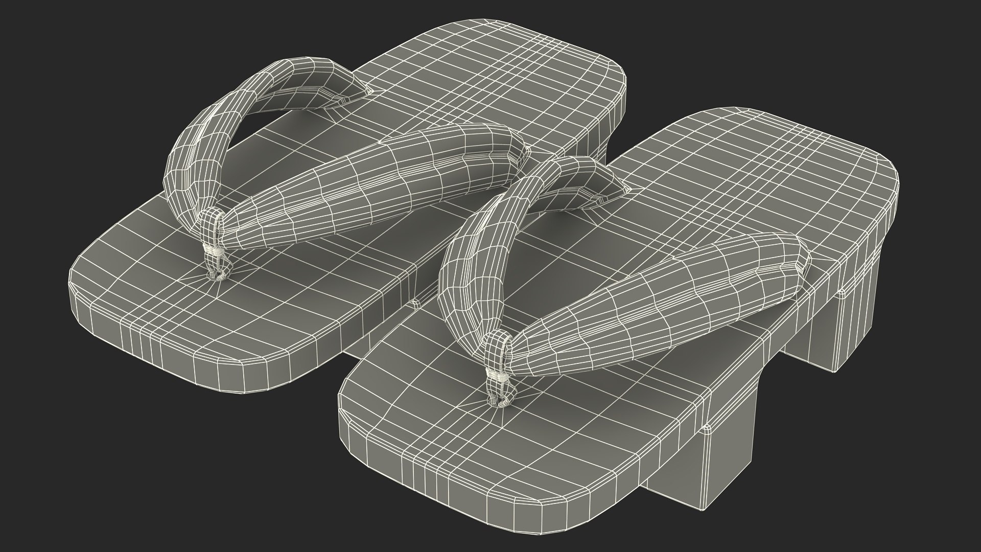 Dark Geta Traditional Japanese Clogs 3D Model - TurboSquid 2045408