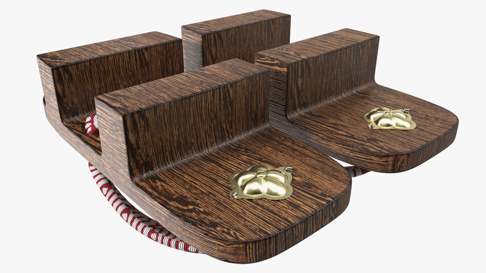 Dark Geta Traditional Japanese Clogs 3D Model - TurboSquid 2045408