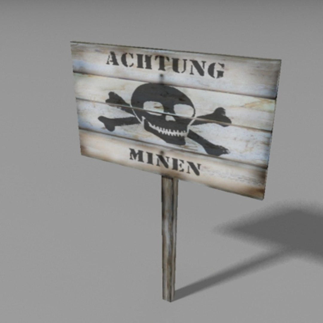 3d Model German Warning Sign