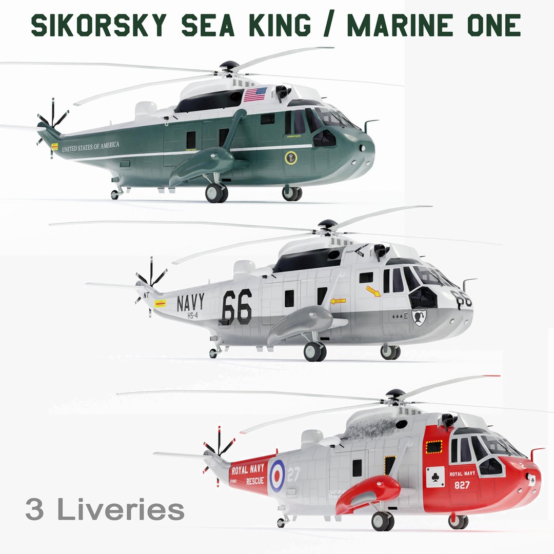 sikorsky sea king marine 3d model