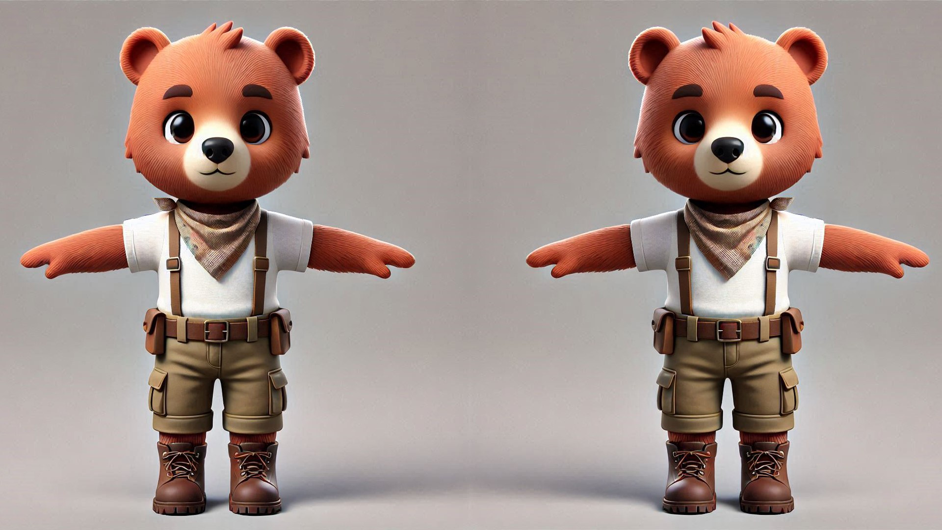 3D Adventure Bear 3D Character Model - TurboSquid 2339611
