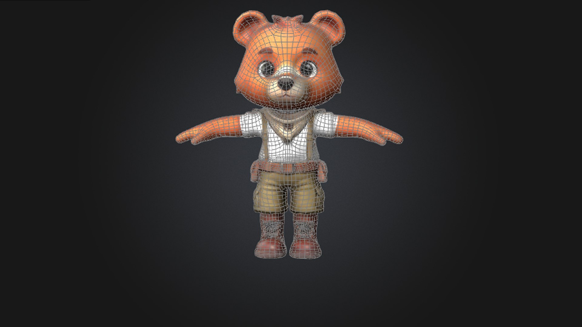 3D Adventure Bear 3D Character Model - TurboSquid 2339611