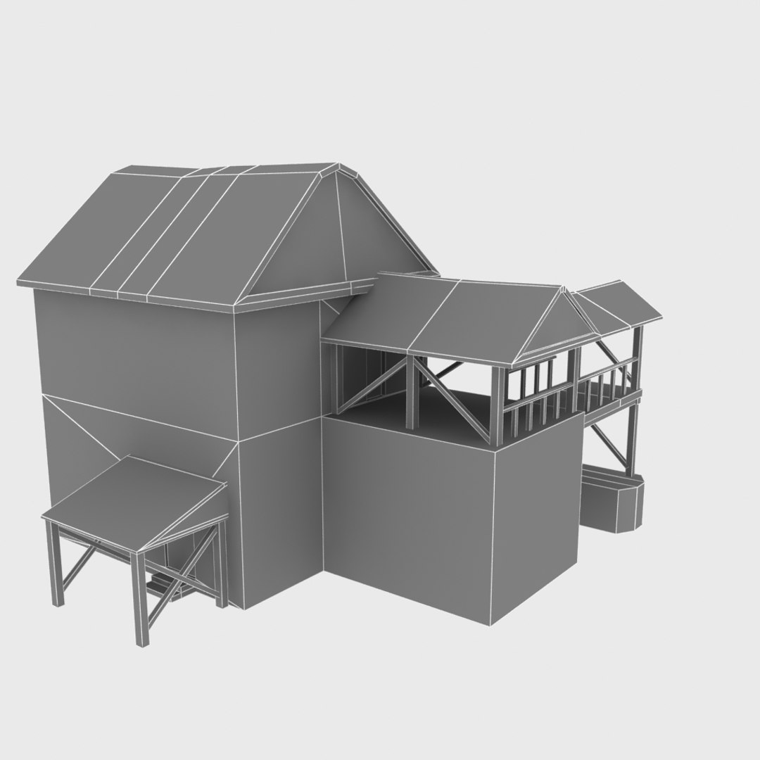 3d Model Of Medieval Watermill