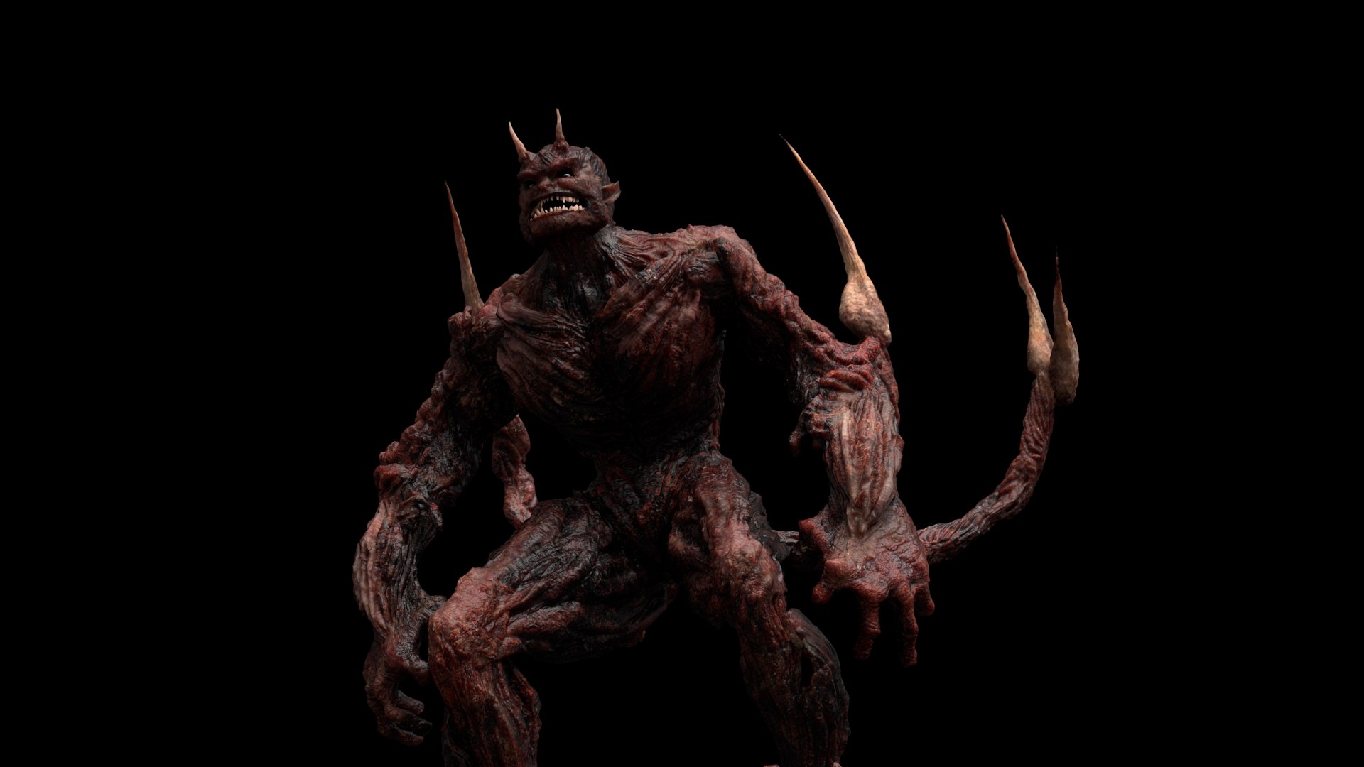 3D Red Monster Creature Model - TurboSquid 1785186