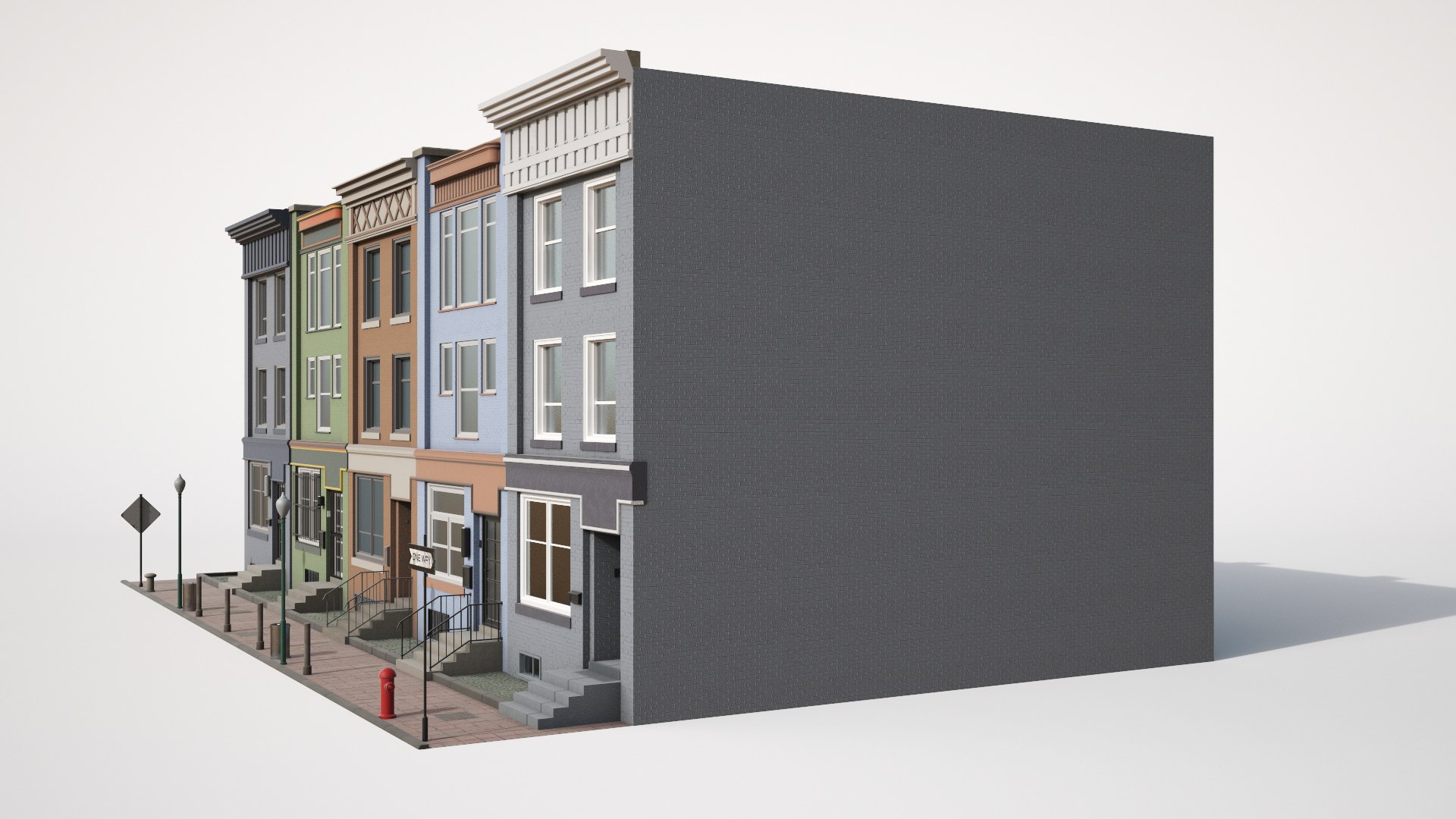 Town House Color 3D Model - TurboSquid 1579789
