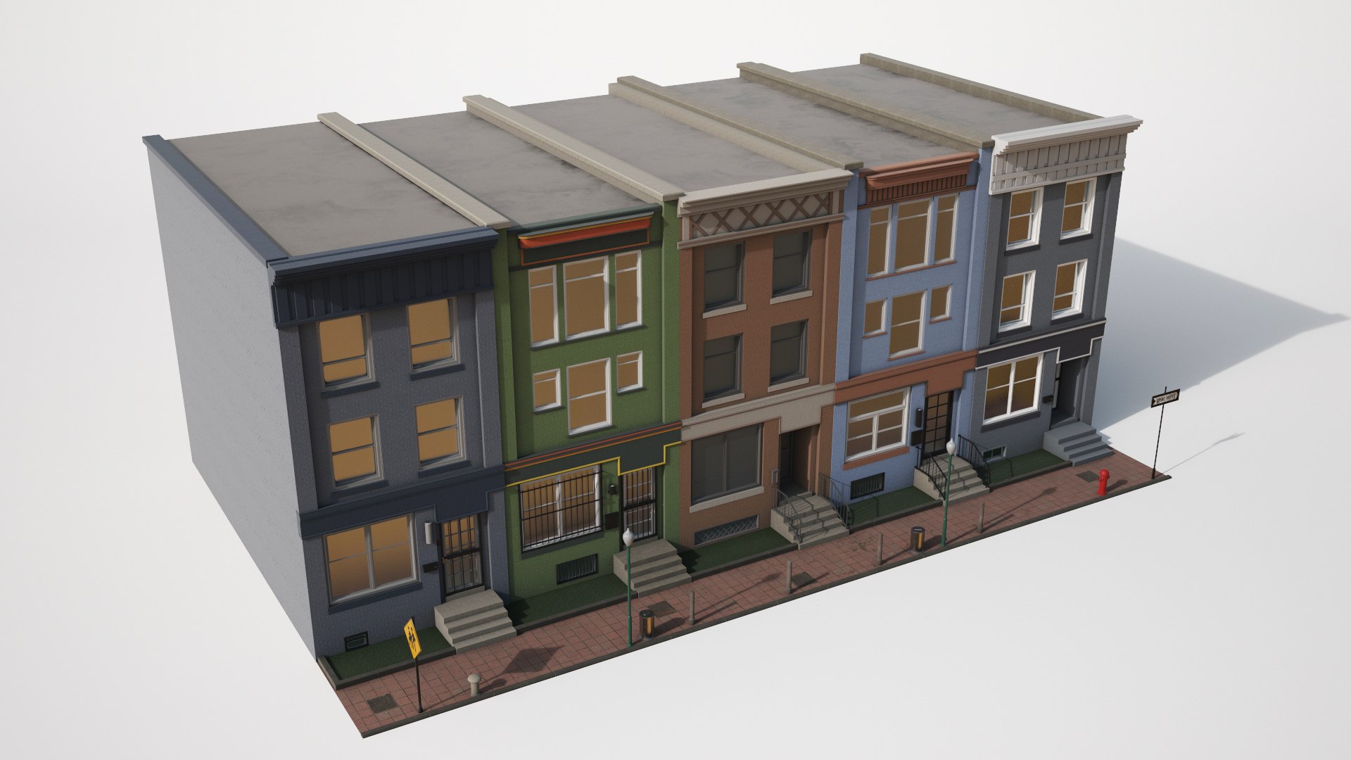 Town House Color 3D Model - TurboSquid 1579789