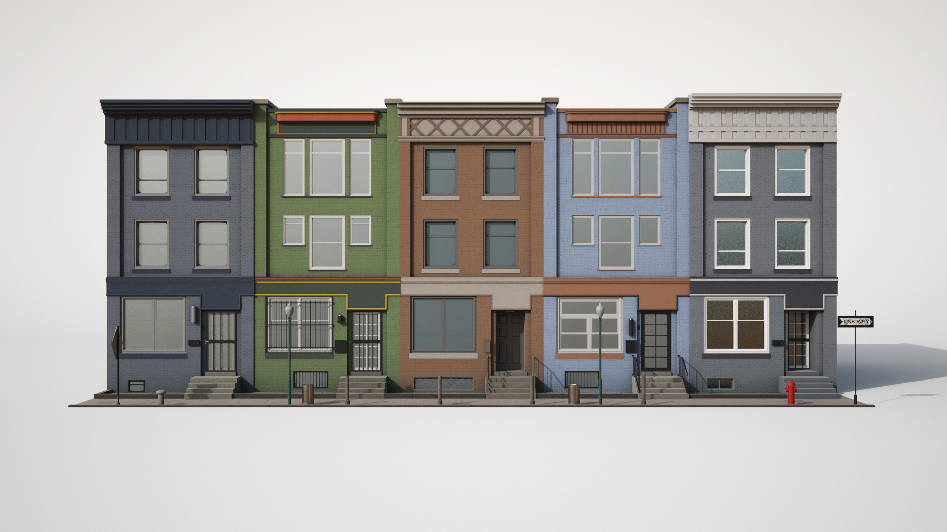 Town House Color 3D Model - TurboSquid 1579789