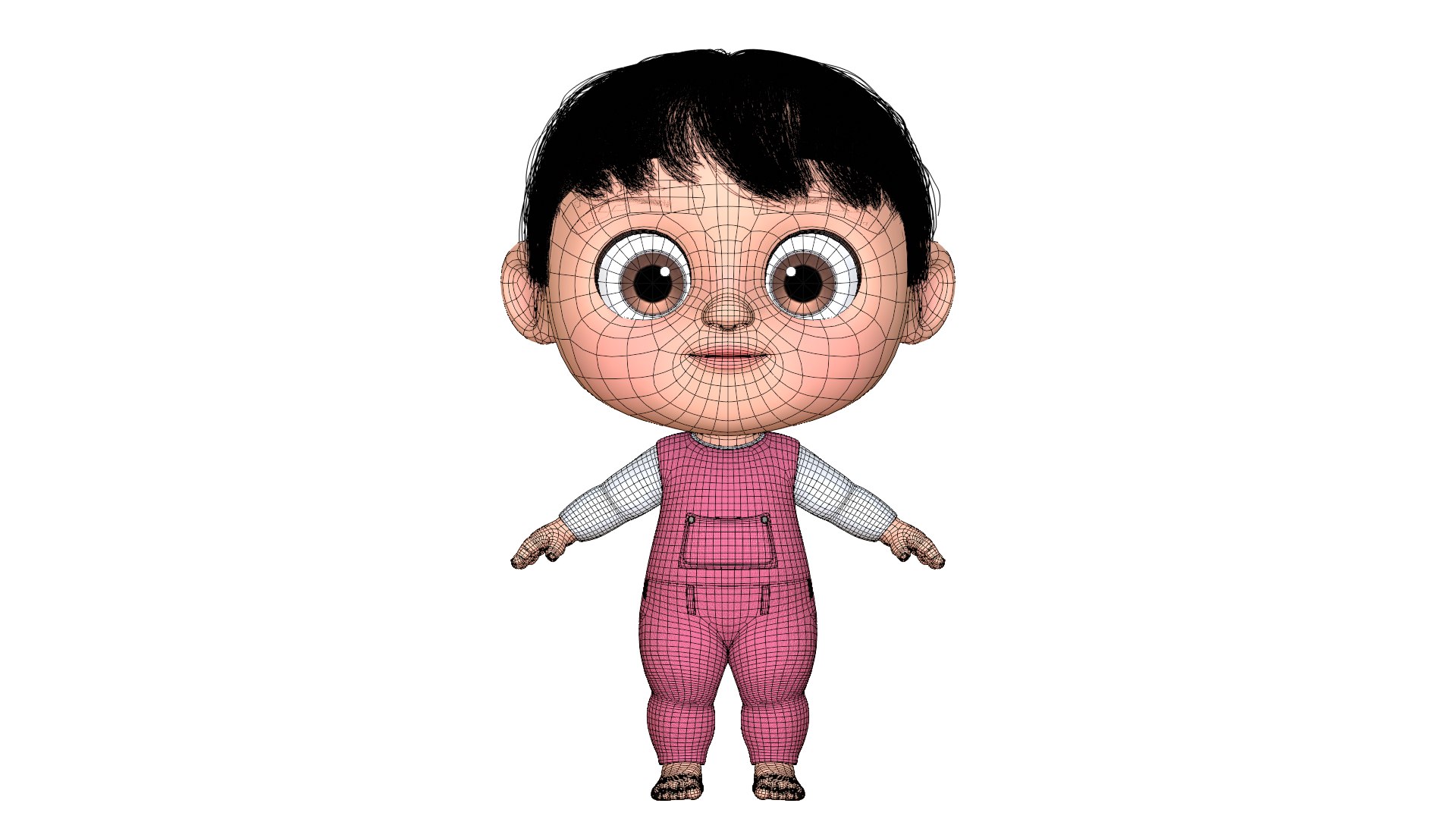 3D Pink Cartoon Baby Character - TurboSquid 1960799