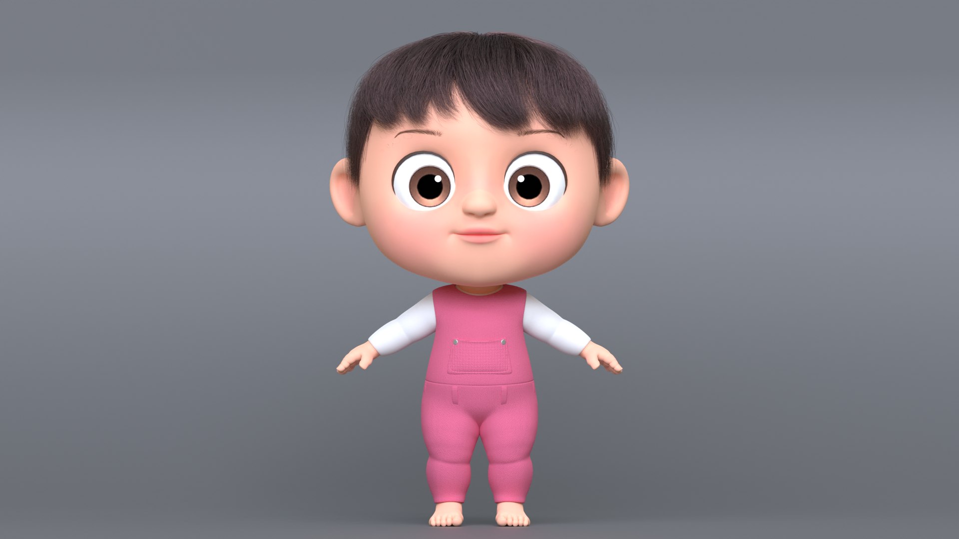 3D Pink Cartoon Baby Character - TurboSquid 1960799