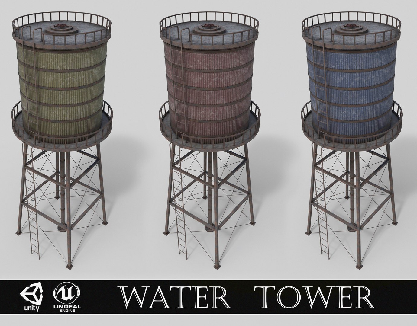 Water Tower 3D Model - TurboSquid 1751101