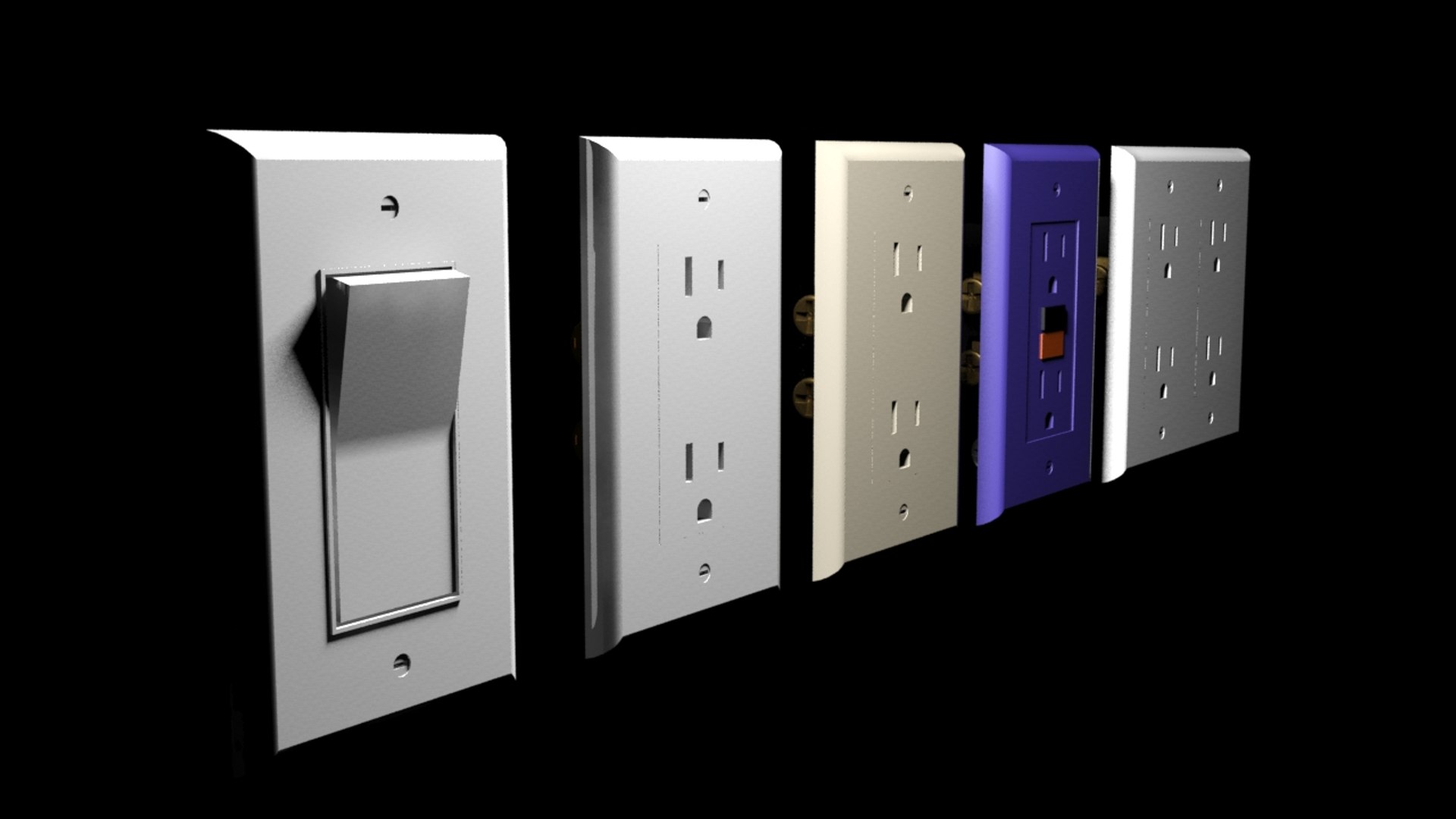 Free Wall Fixtures Decora Style 3D Model - TurboSquid 1270777