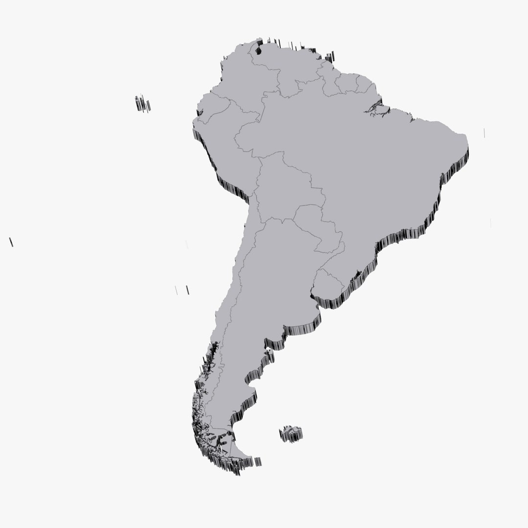 3d Model Countries Territories South America