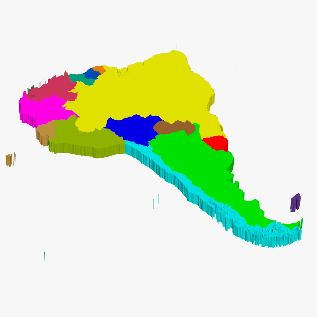 3d Model Countries Territories South America