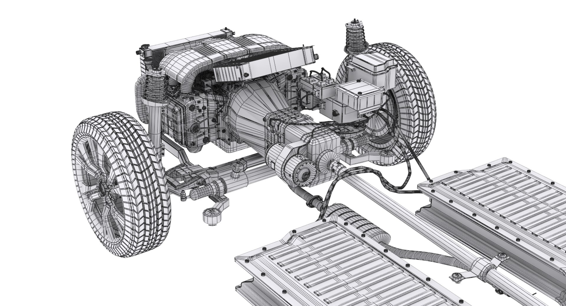 Rwd Hybrid Chassis 3D Model - TurboSquid 1397415