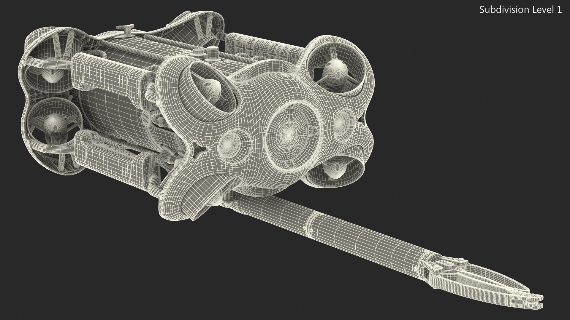 Professional Underwater Drone With Robotic Arm Rigged 3D Model ...