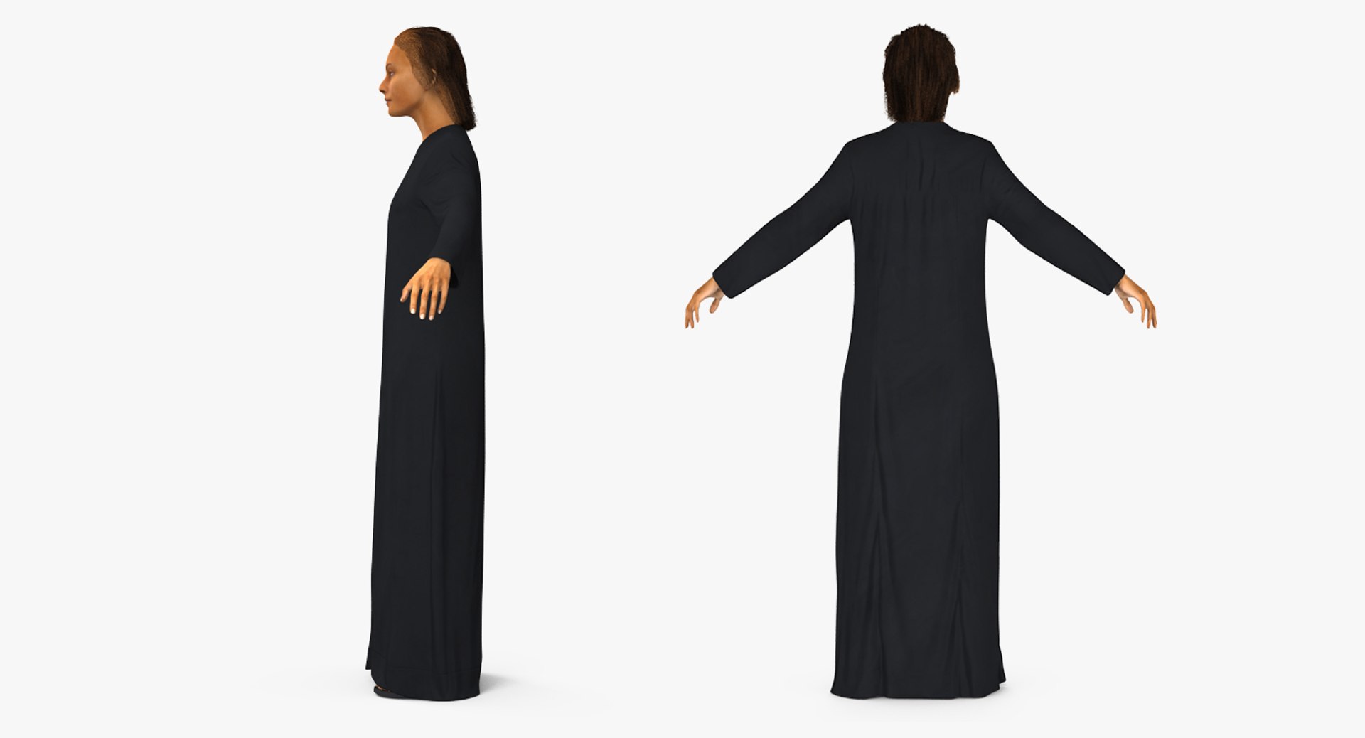 Arabian woman black abaya 3D model - TurboSquid 1161764