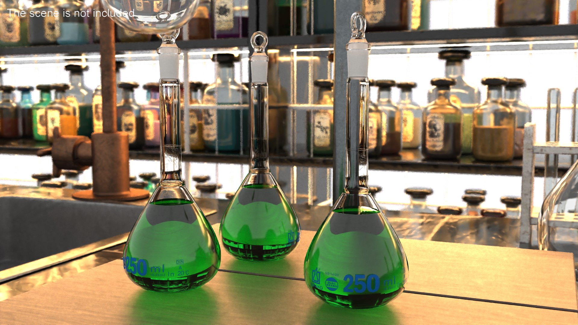 Medical Flask 250ml Filled With Green Liquor 3D - TurboSquid 2063020