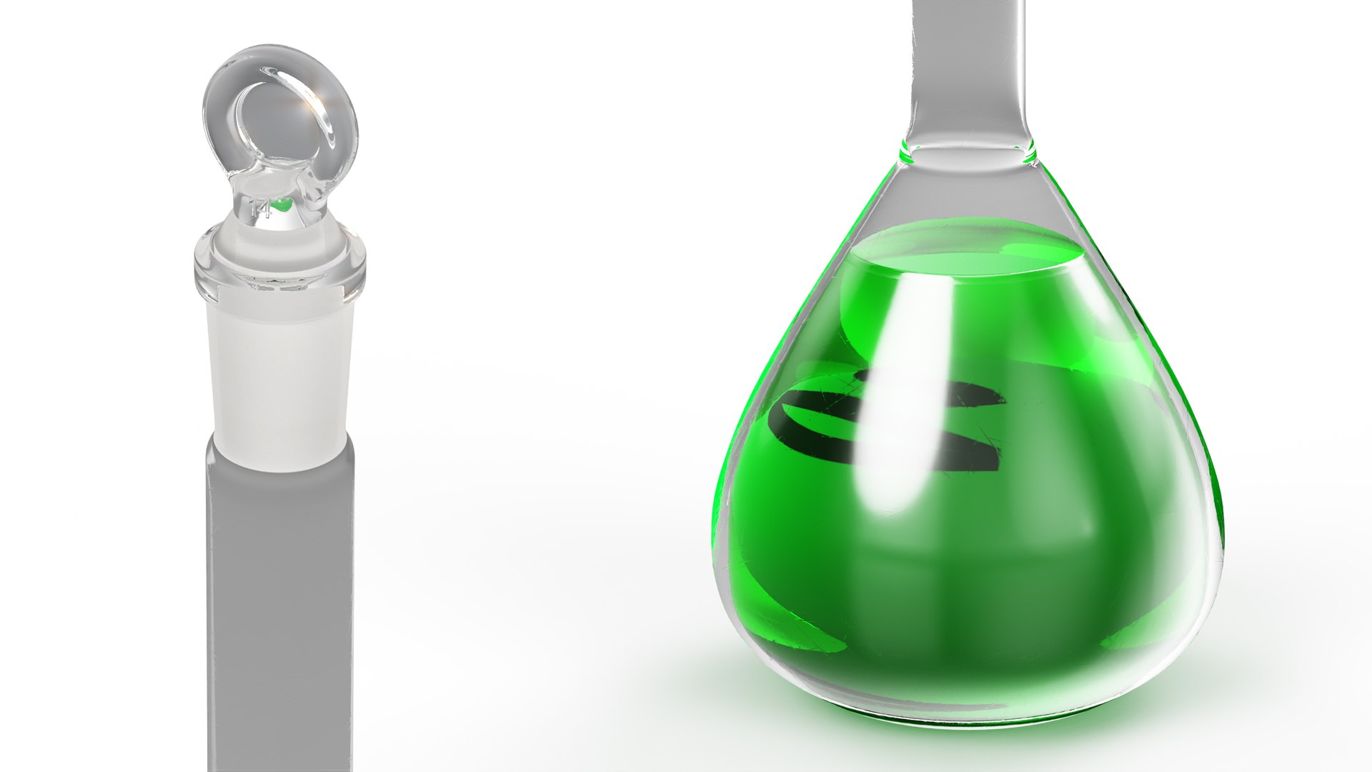 Medical Flask 250ml Filled With Green Liquor 3D - TurboSquid 2063020