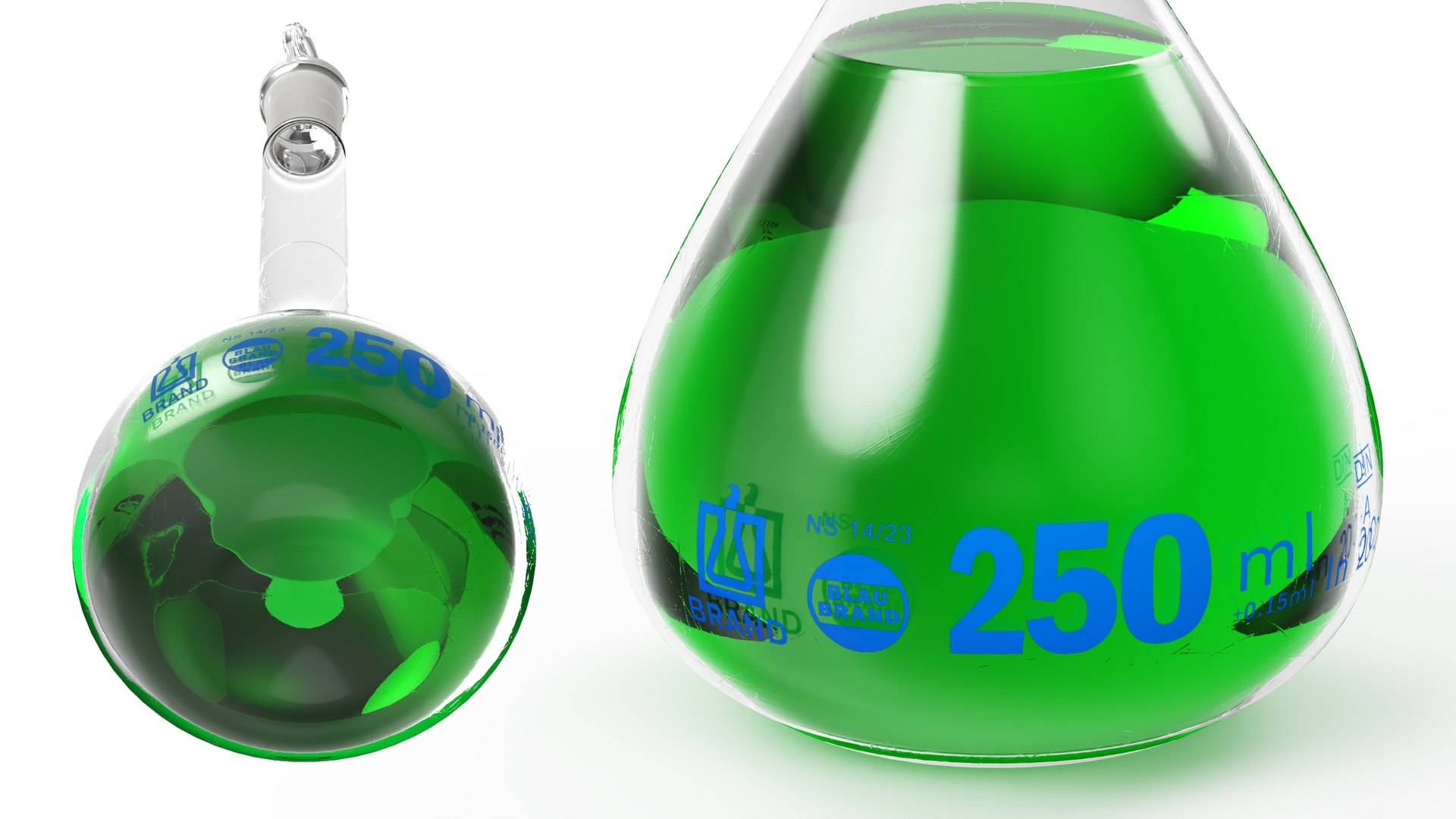 Medical Flask 250ml Filled With Green Liquor 3D - TurboSquid 2063020