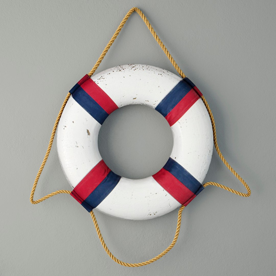 3D Nautical Life Ring Decor - TurboSquid 1202861