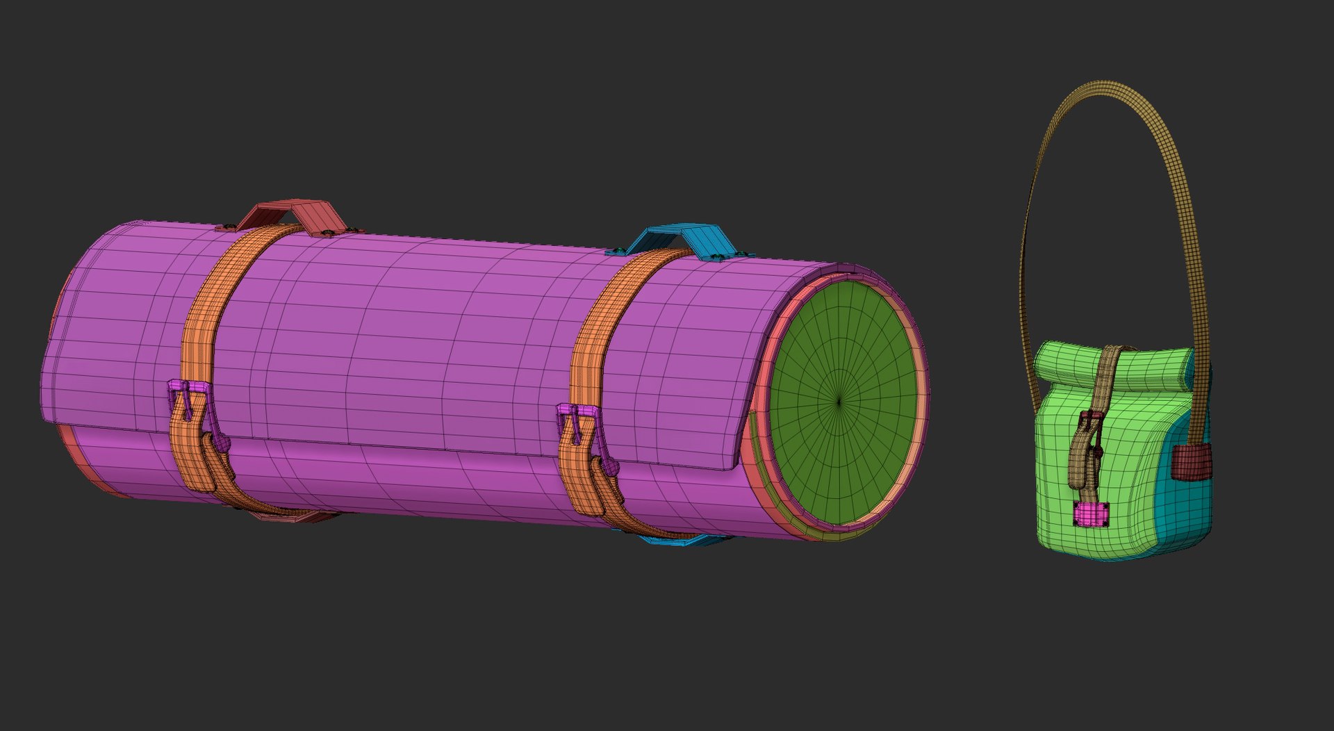 35 Low Poly Bags Backpacks And Pouches Base Mesh Zbrush IMM Set 3D ...