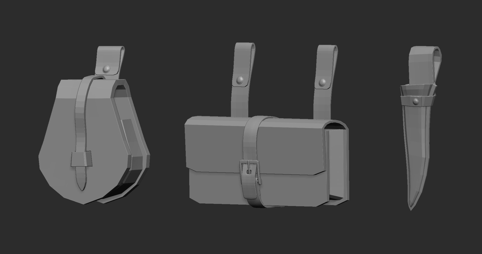 35 Low Poly Bags Backpacks And Pouches Base Mesh Zbrush IMM Set 3D ...