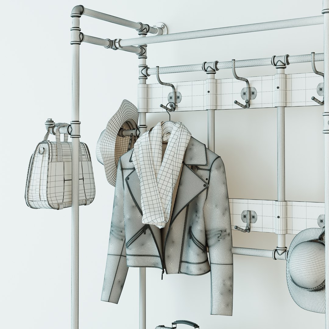 Hall tree and Clothing Rack CR14 3D - TurboSquid 1799957