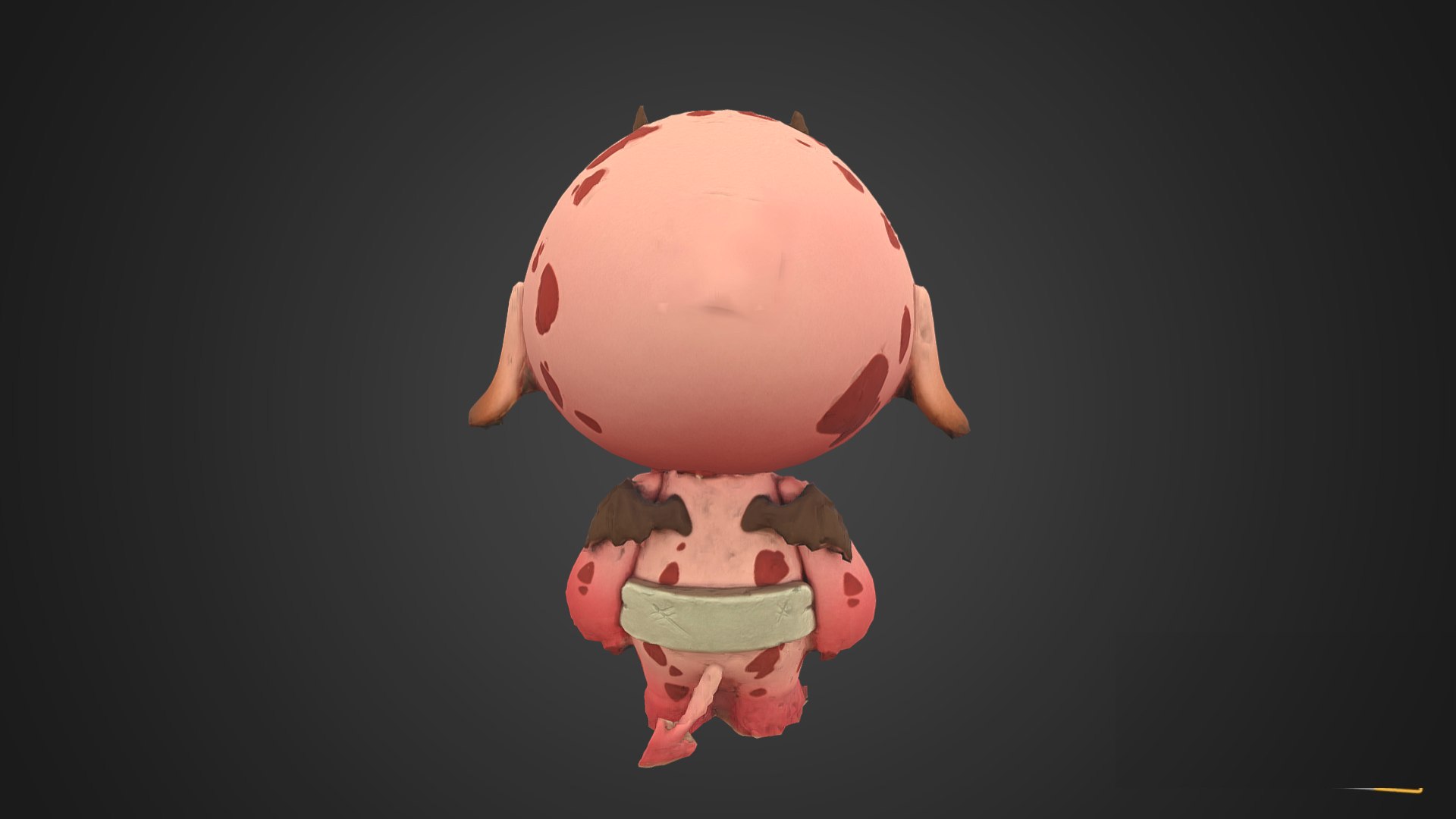 Pink Cow Monster Figure Model - TurboSquid 2015116