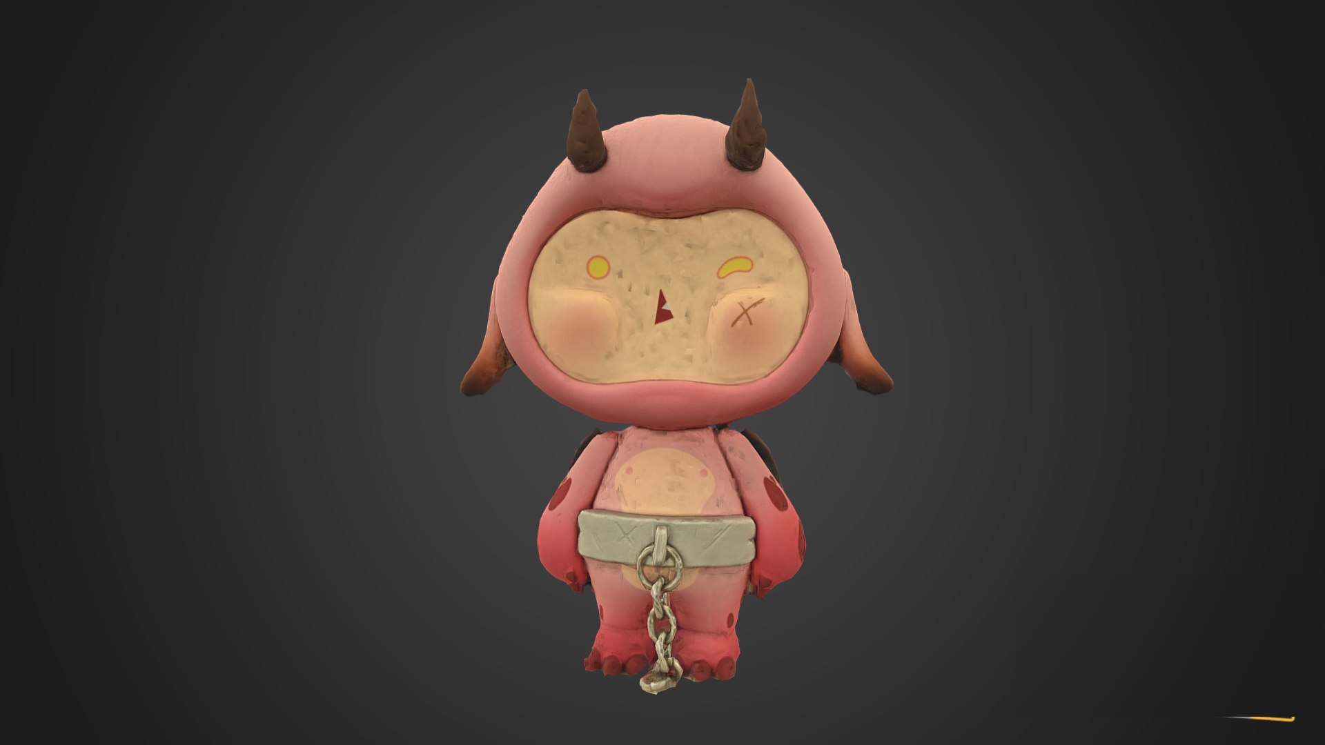 Pink Cow Monster Figure Model - TurboSquid 2015116