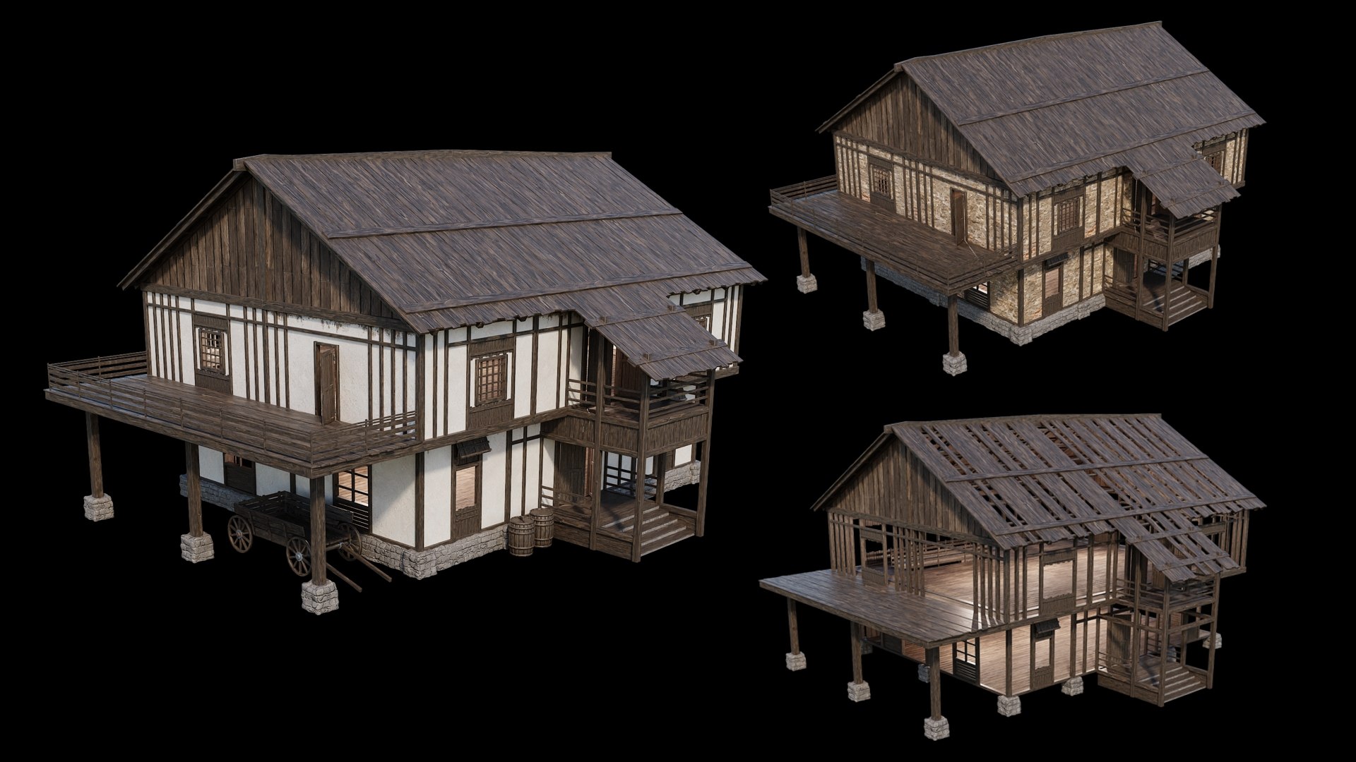 Medieval Village Collection 02 - 4K Textures Game Ready 3D Model ...