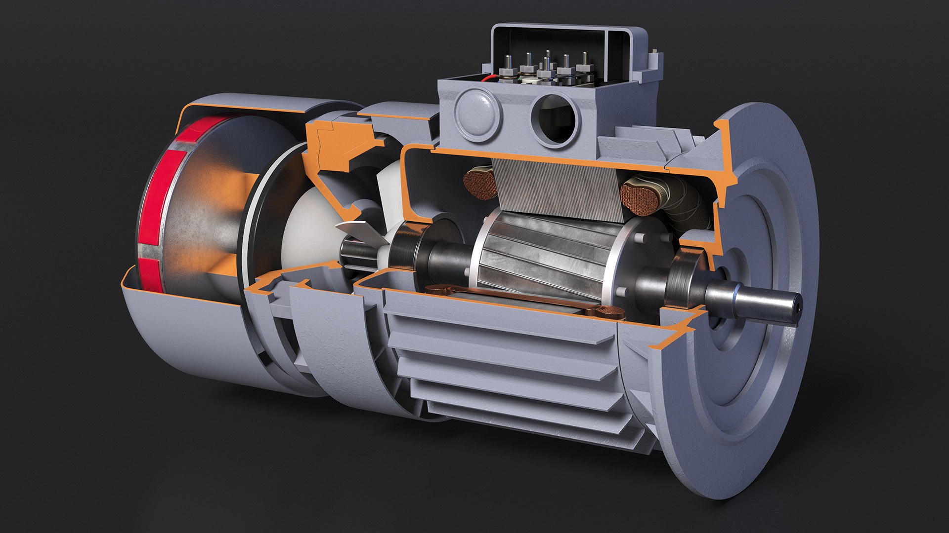 Electric Motor Cutaway Gray 3D Model - TurboSquid 2225793