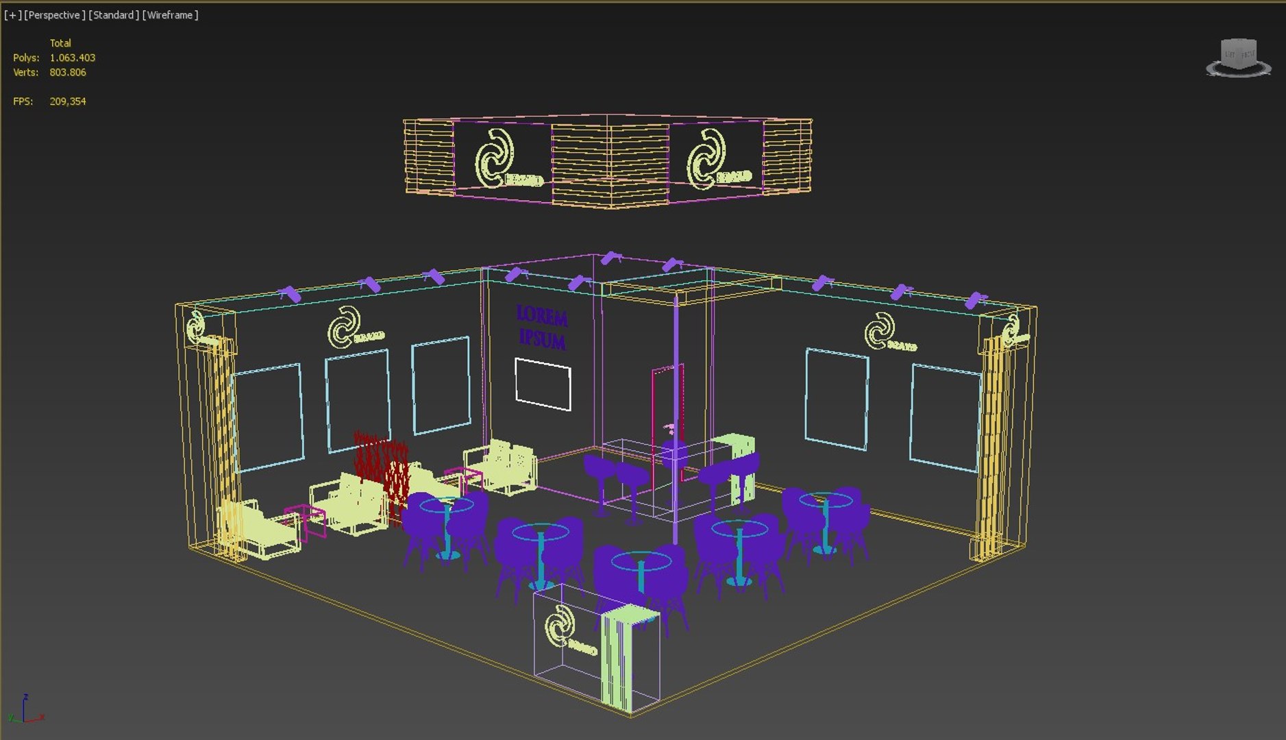3D Stall 900x850cm Height 360 - TurboSquid 1595529