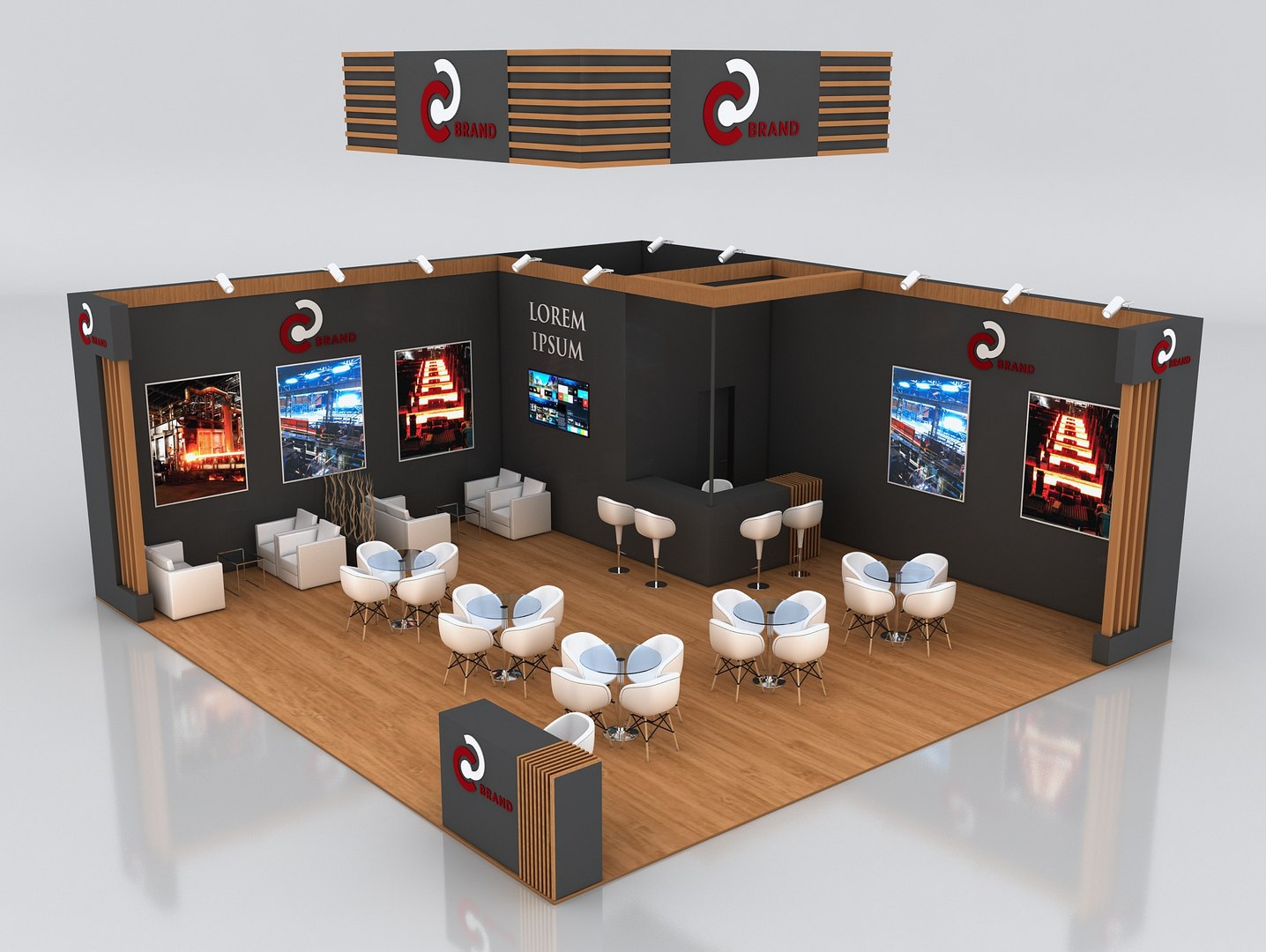 3D Stall 900x850cm Height 360 - TurboSquid 1595529