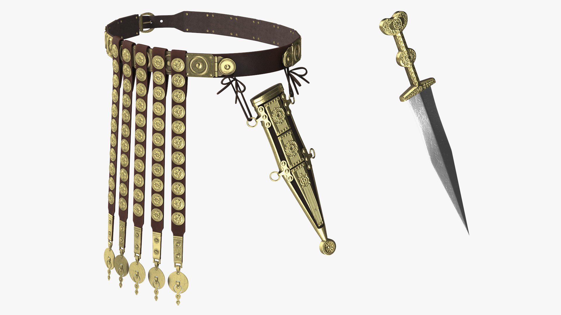 Roman Belt with Pugio Dagger 3D model - TurboSquid 1943759