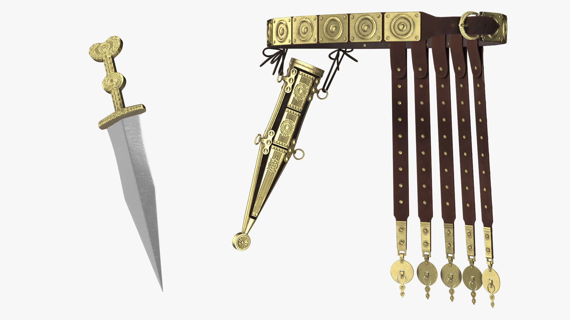 Roman Belt with Pugio Dagger 3D model - TurboSquid 1943759