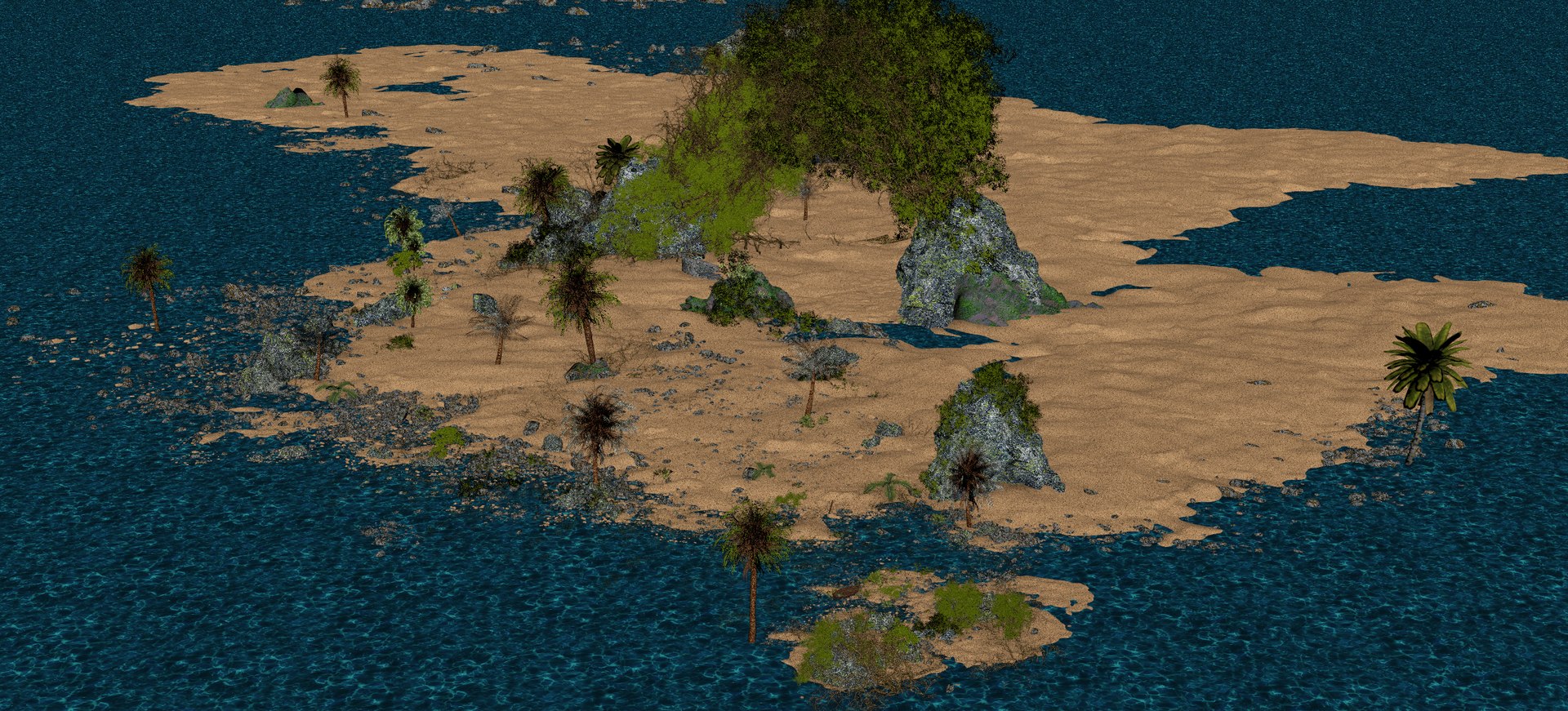 3D Landscape Beach Island Model - TurboSquid 2069590
