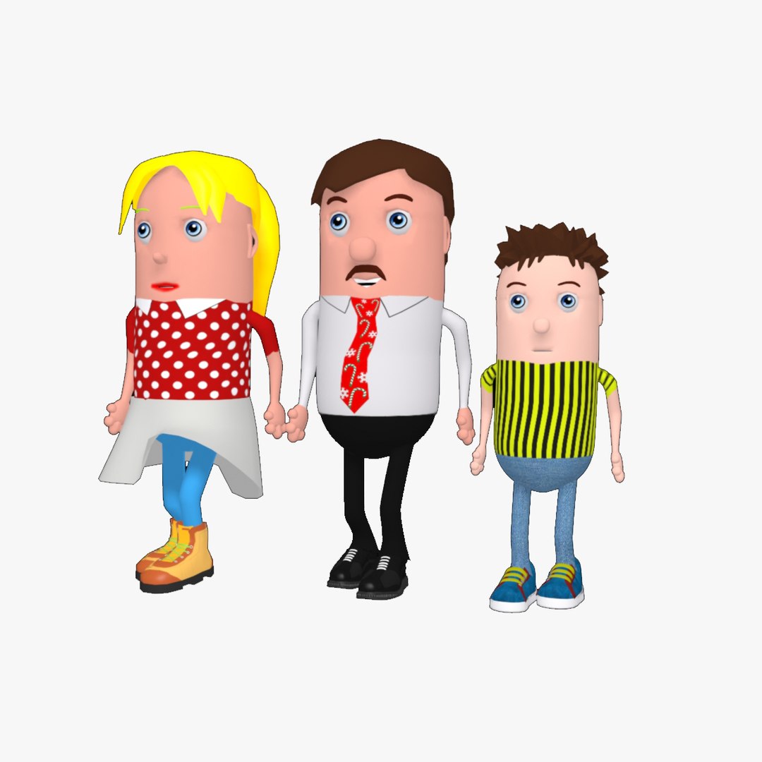 3D Cartoon Family Model - TurboSquid 1947610