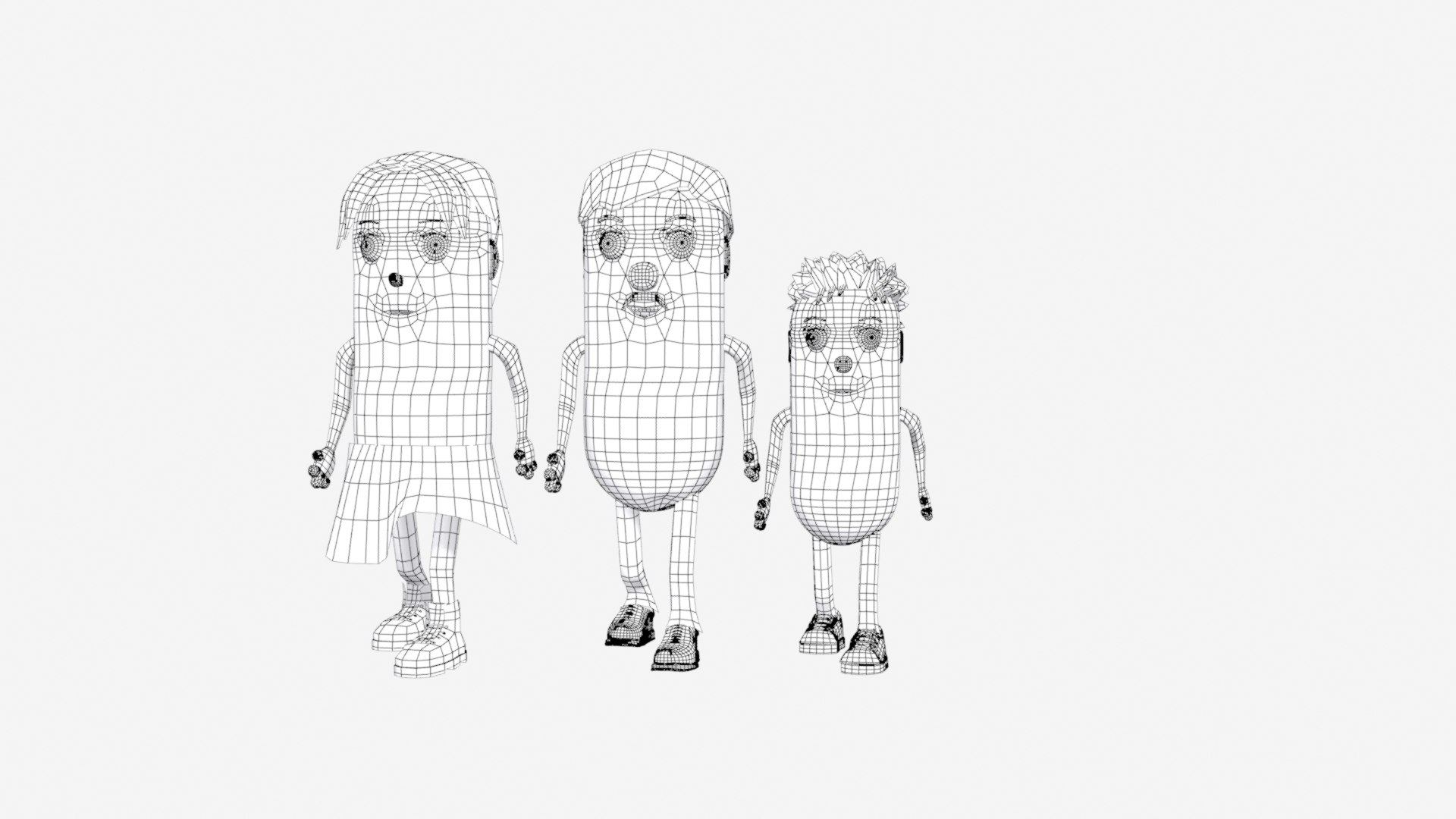 3D Cartoon Family Model - TurboSquid 1947610