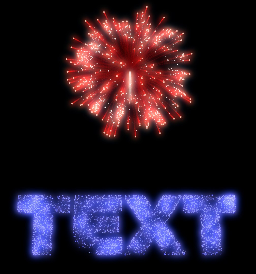 Fireworks Text 3d Model