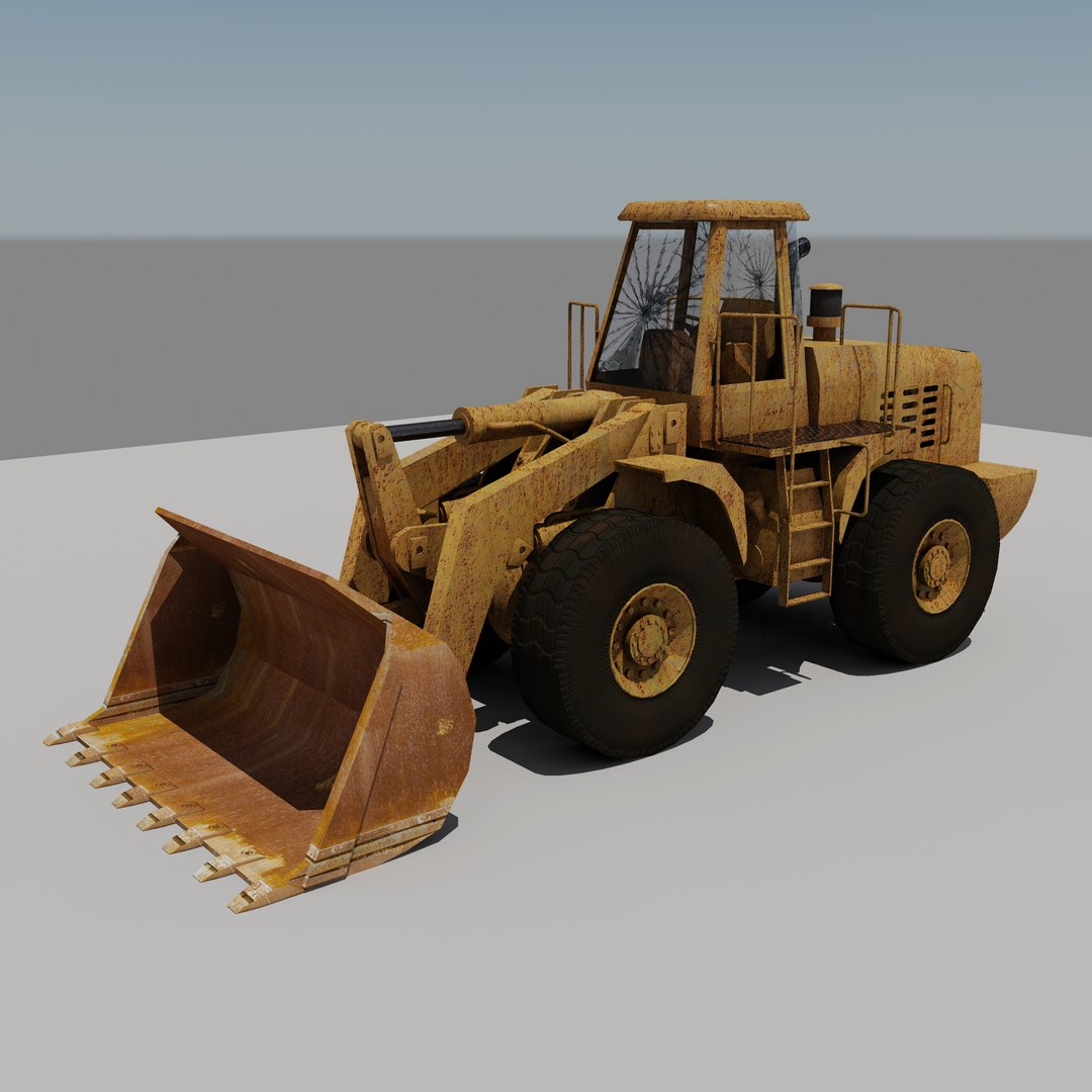 3d Old Rusty End Loader Model