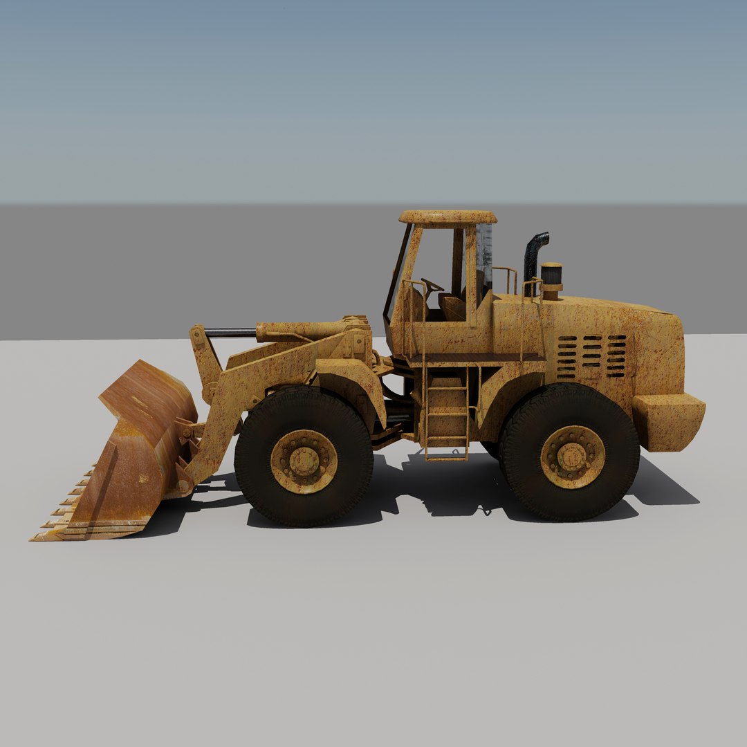 3d Old Rusty End Loader Model