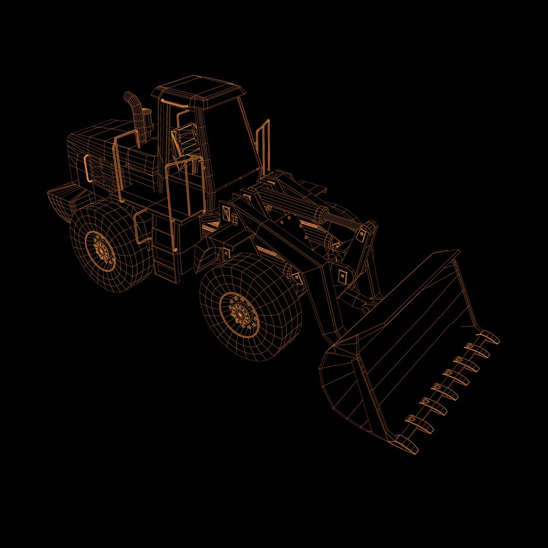 3d Old Rusty End Loader Model