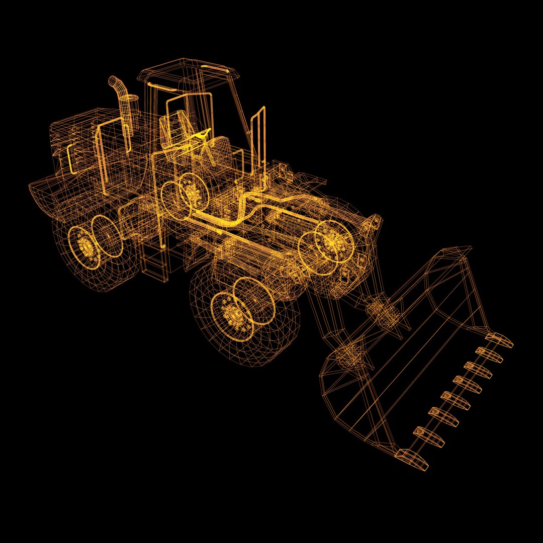 3d Old Rusty End Loader Model