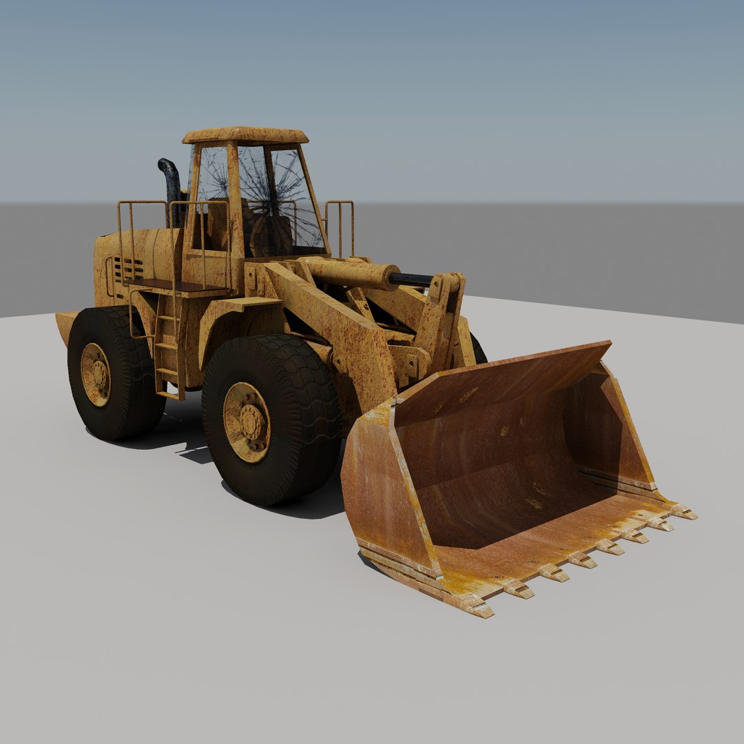 3d Old Rusty End Loader Model