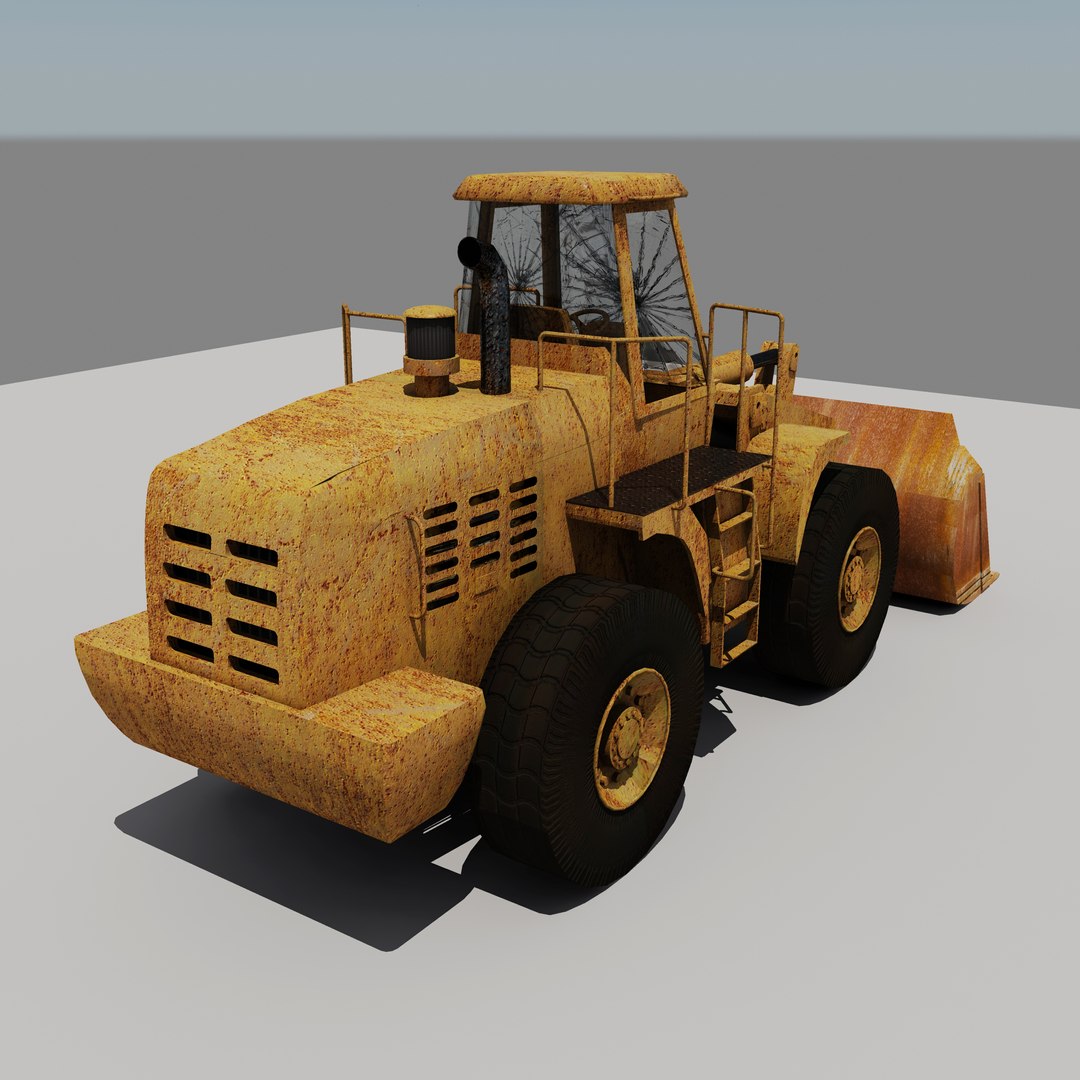 3d Old Rusty End Loader Model